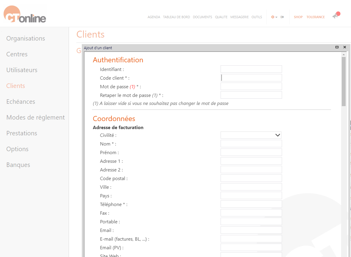 CTonline Planning: saisir les clients en compte – ProTechnologies