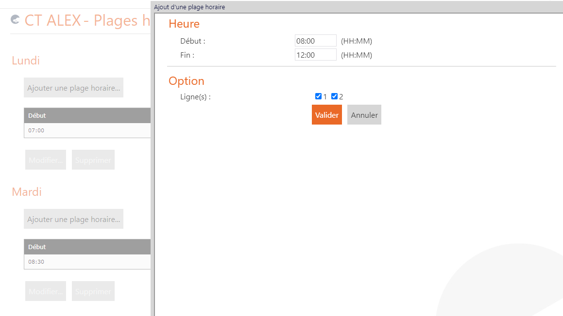 CTonline Planning: saisir les plages horaires – ProTechnologies