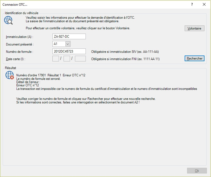 Autosoft Explorer: saisie d'une immatriculation – ProTechnologies