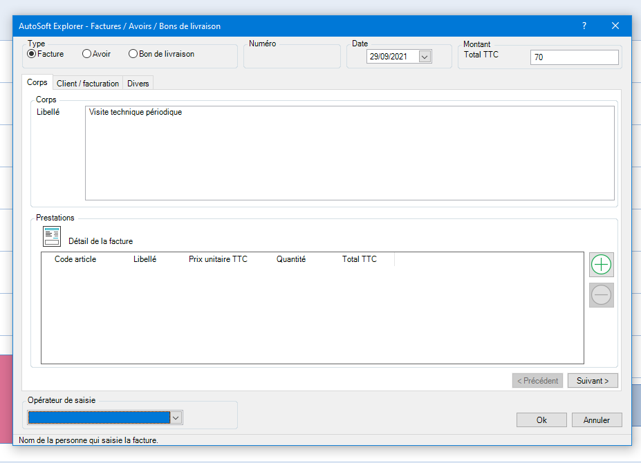 AutoSoft Explorer: effectuer un avoir total sur une facture – ProTechnologies