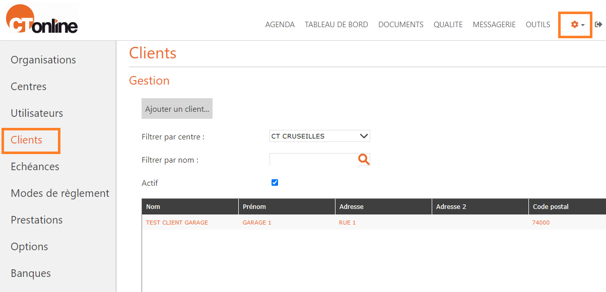 CTonline Planning: saisir un tarif d'un client en compte – ProTechnologies