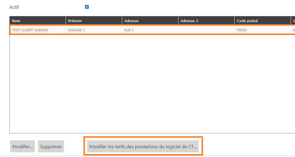 CTonline Planning: saisir un tarif d'un client en compte – ProTechnologies