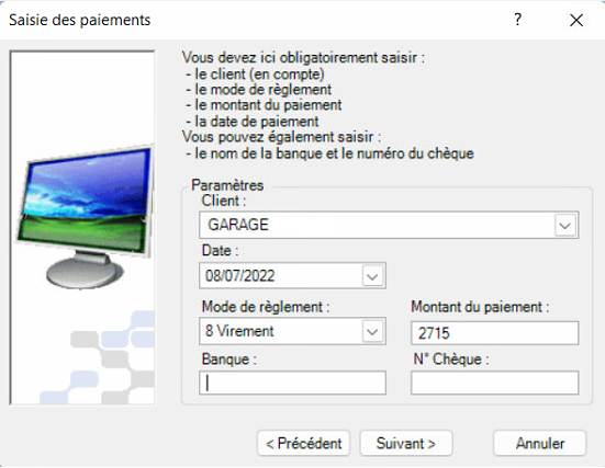 Autosoft Explorer: saisie des paiements – ProTechnologies